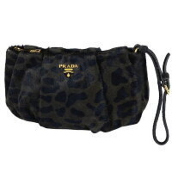 Prada | Bags | Prada Logo Pouch Makeup Cosmetics Accessories Pony ...